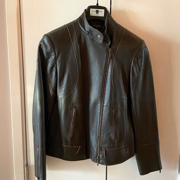 Juliana Collezione | Jackets & Coats | Juliana Collezione Brown Leather ...
